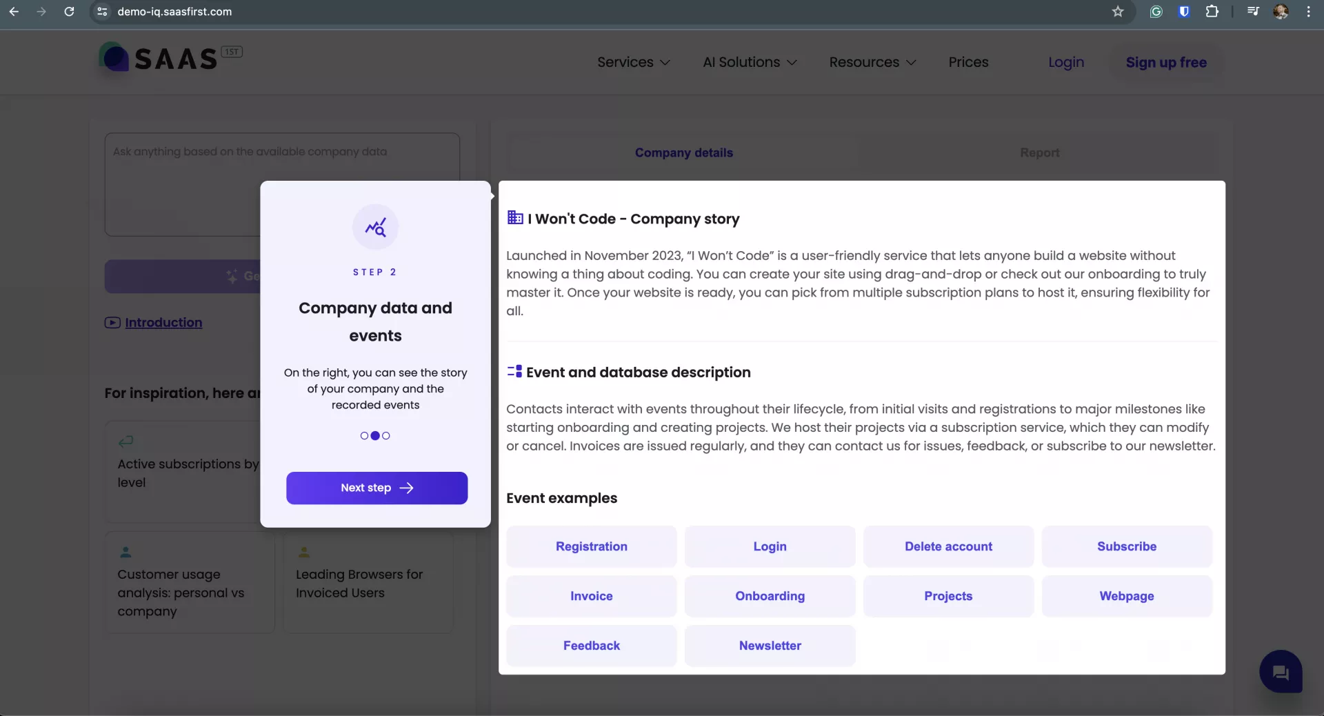 How to Create Example Reports with the Intelligent Queries Demo - SAAS ...